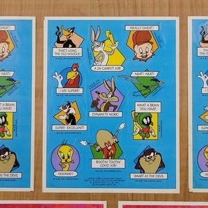 Vintage | Office | Vtg 9s Disney And Looney Tunes Stickers Sheets ...